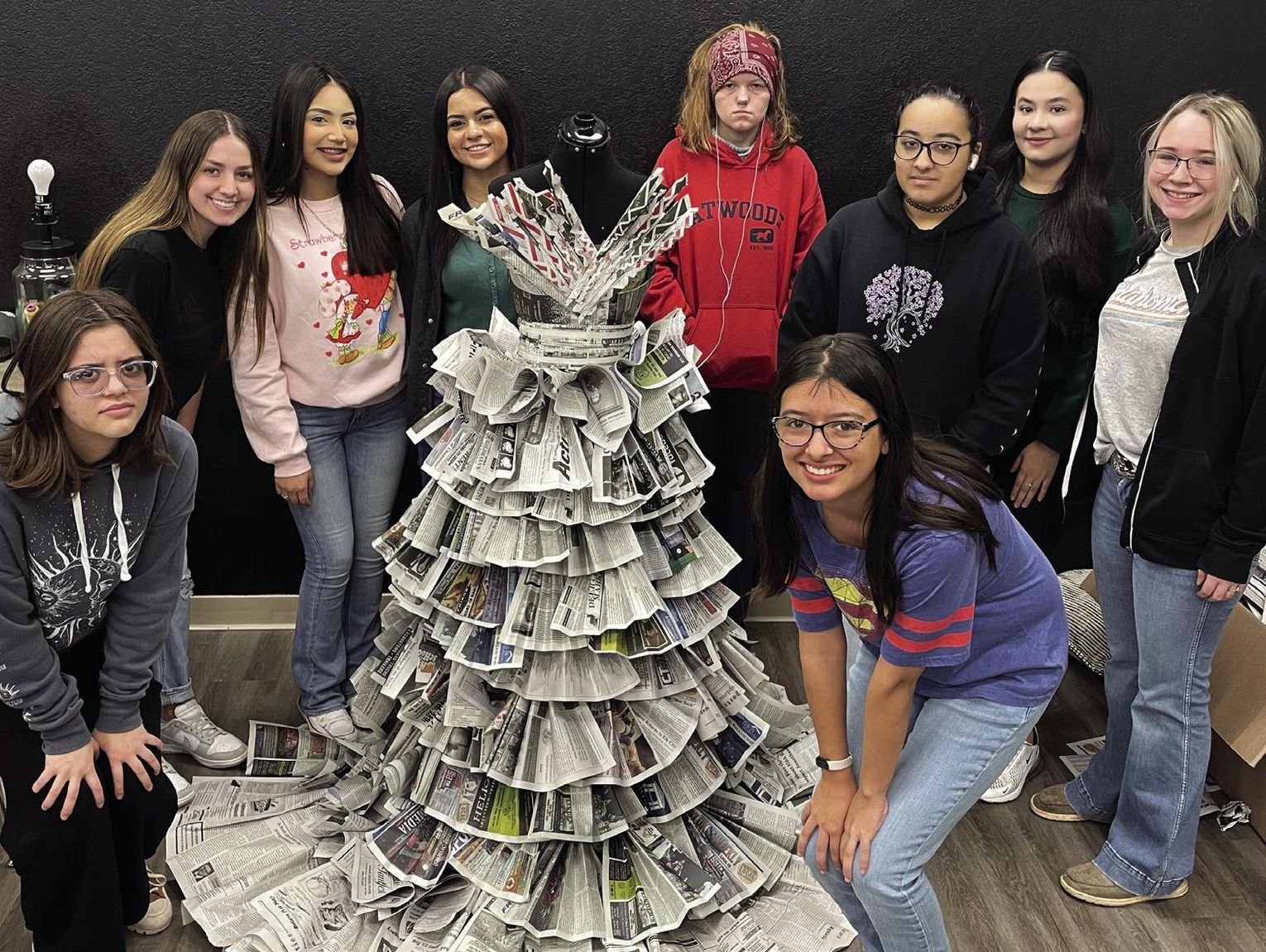 Fashion Design Class Creates Newspaper Formal Gowns